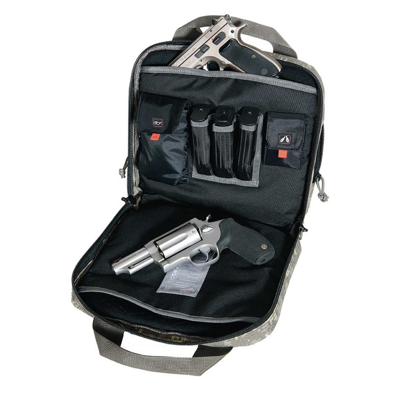 G.P.S. Tactical Double + 2 Pistol Case - Gray Digital - Sky Tactical