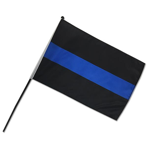 Stick Flag, Thin Blue Line, 12 X 18 Inches-TBL-Stick-Flags - Sky Tactical